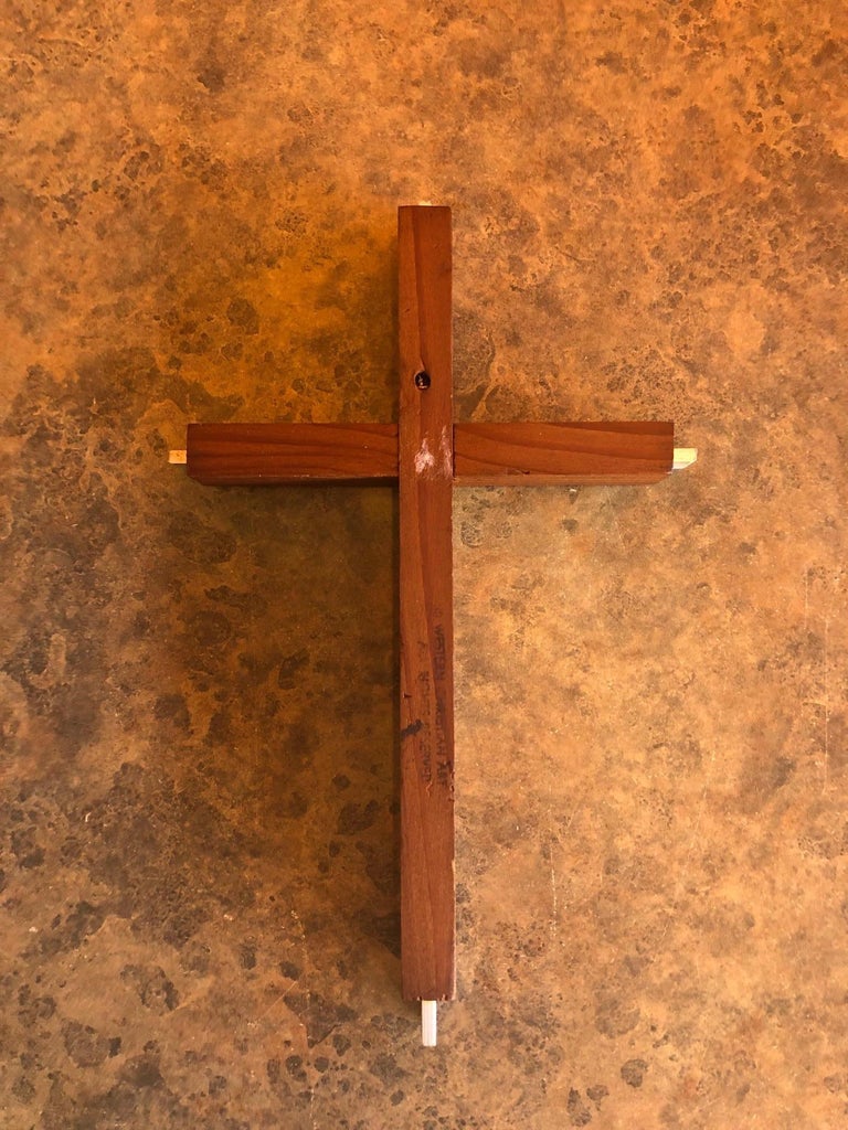 Minimalist Wood and Brushed Aluminum Crucifix / Cross For Sale at ...