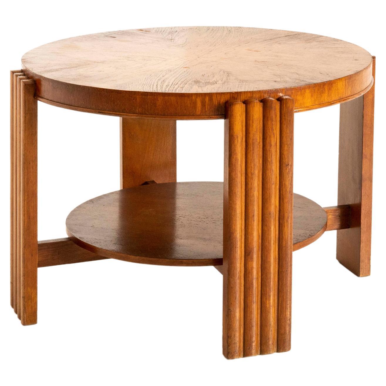 'Amsterdamse School' Side Table in Oak, the Netherlands, 1930s at 1stDibs