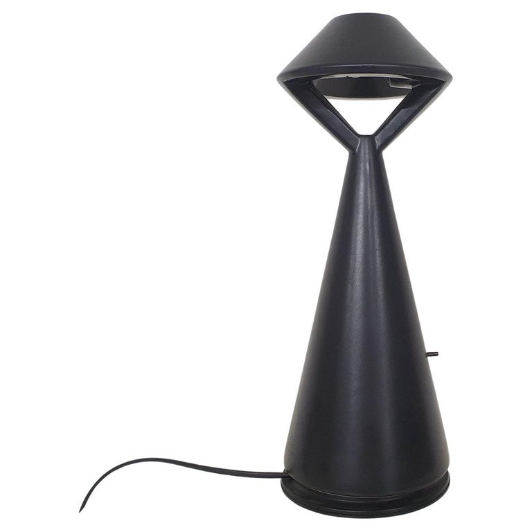 Minimalistic Design Black Ceramic Table Light, 1980's For Sale at 1stDibs