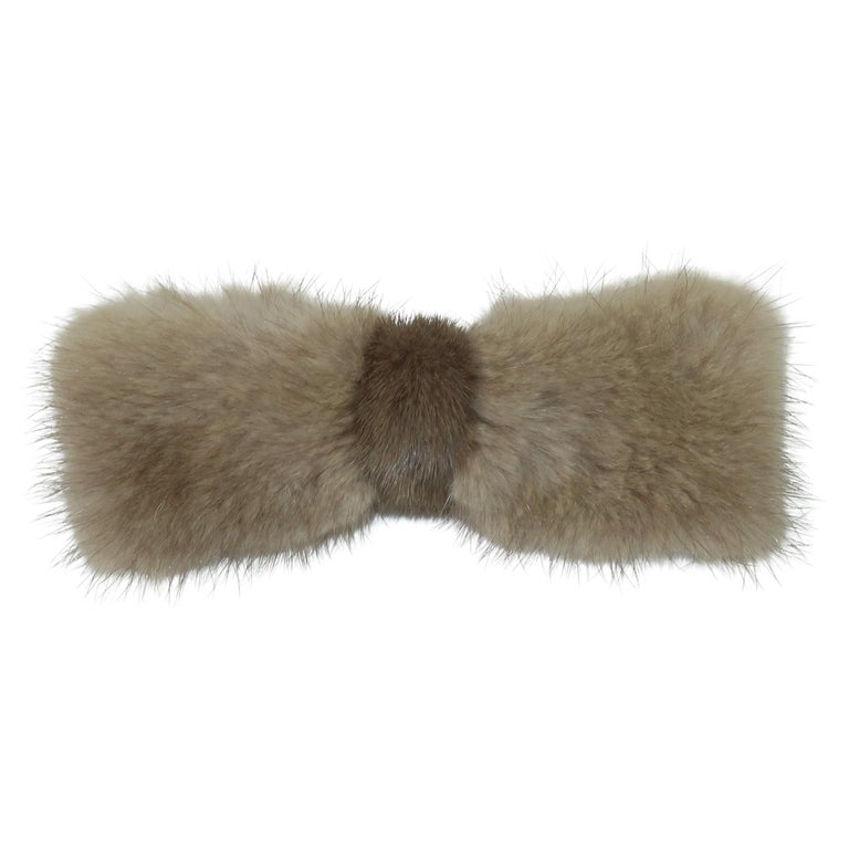 Mink Fur Clip On Bow Tie, 1960's For Sale at 1stDibs