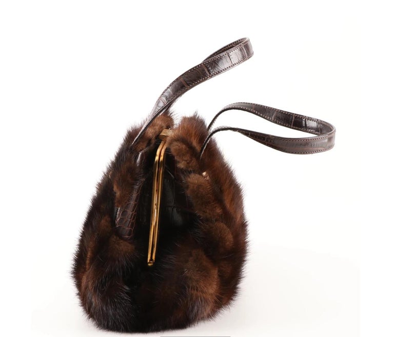 Real Mink Fur Goldplate Frame Handbag-Italian- Lungo del Firenze ...
