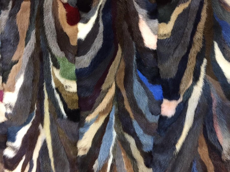Mink Patch Work Multicolored Throw at 1stDibs