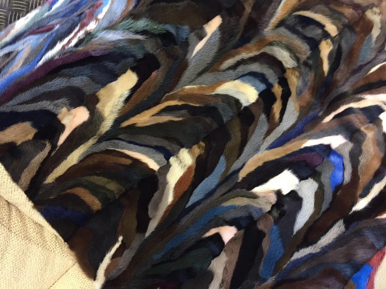 Mink Patch Work Multicolored Throw at 1stDibs