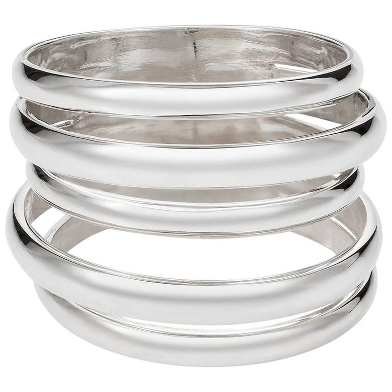 5 Band Ring 18 Karat White Gold Berlin Ring at 1stDibs