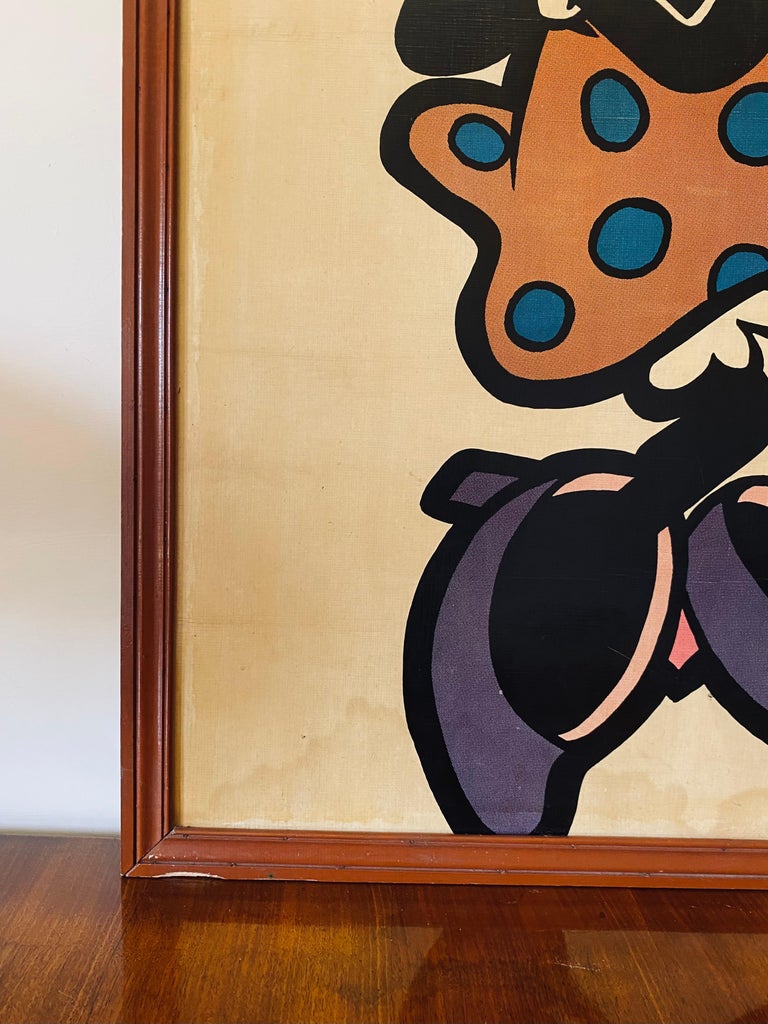 Minnie Mouse framed poster, France 1960s For Sale at 1stDibs