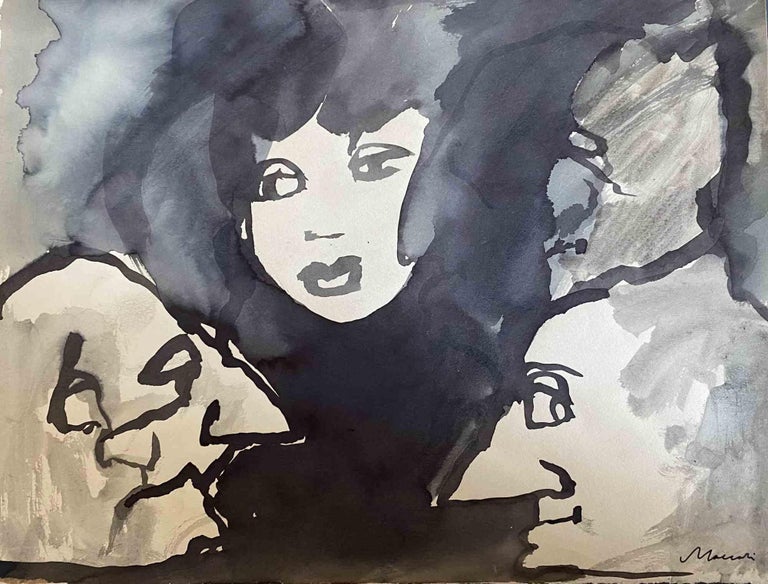 Mino Maccari - Perspectives - Watercolor Drawing by Mino Maccari ...