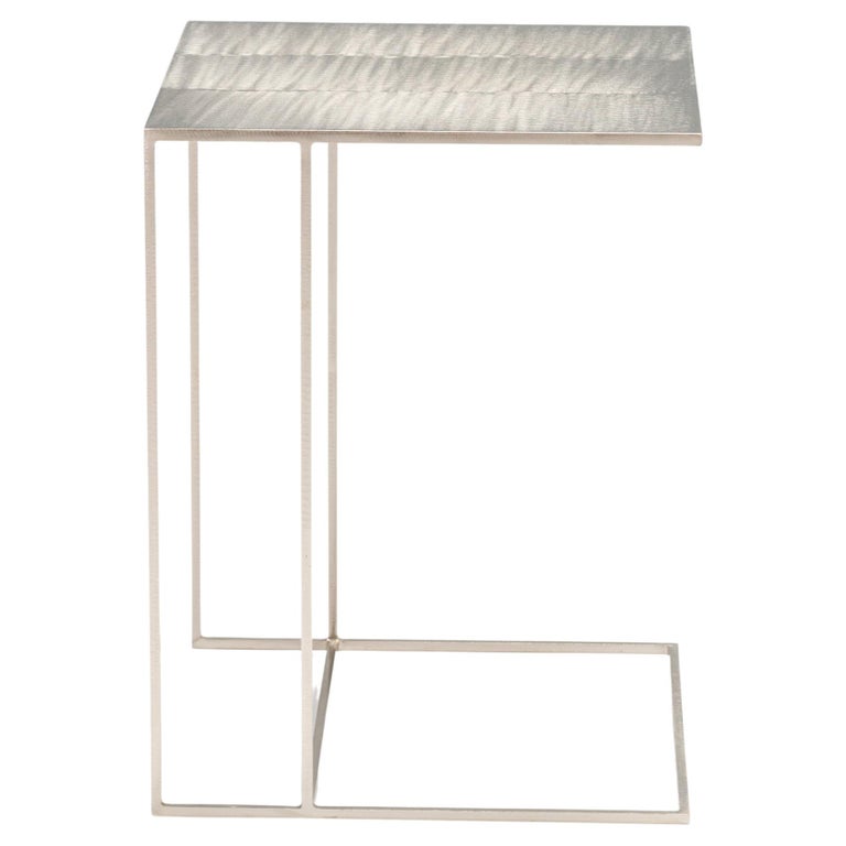 Minotti by Rodolfo Dordoni Leger Brushed Steel Side Table at 1stDibs