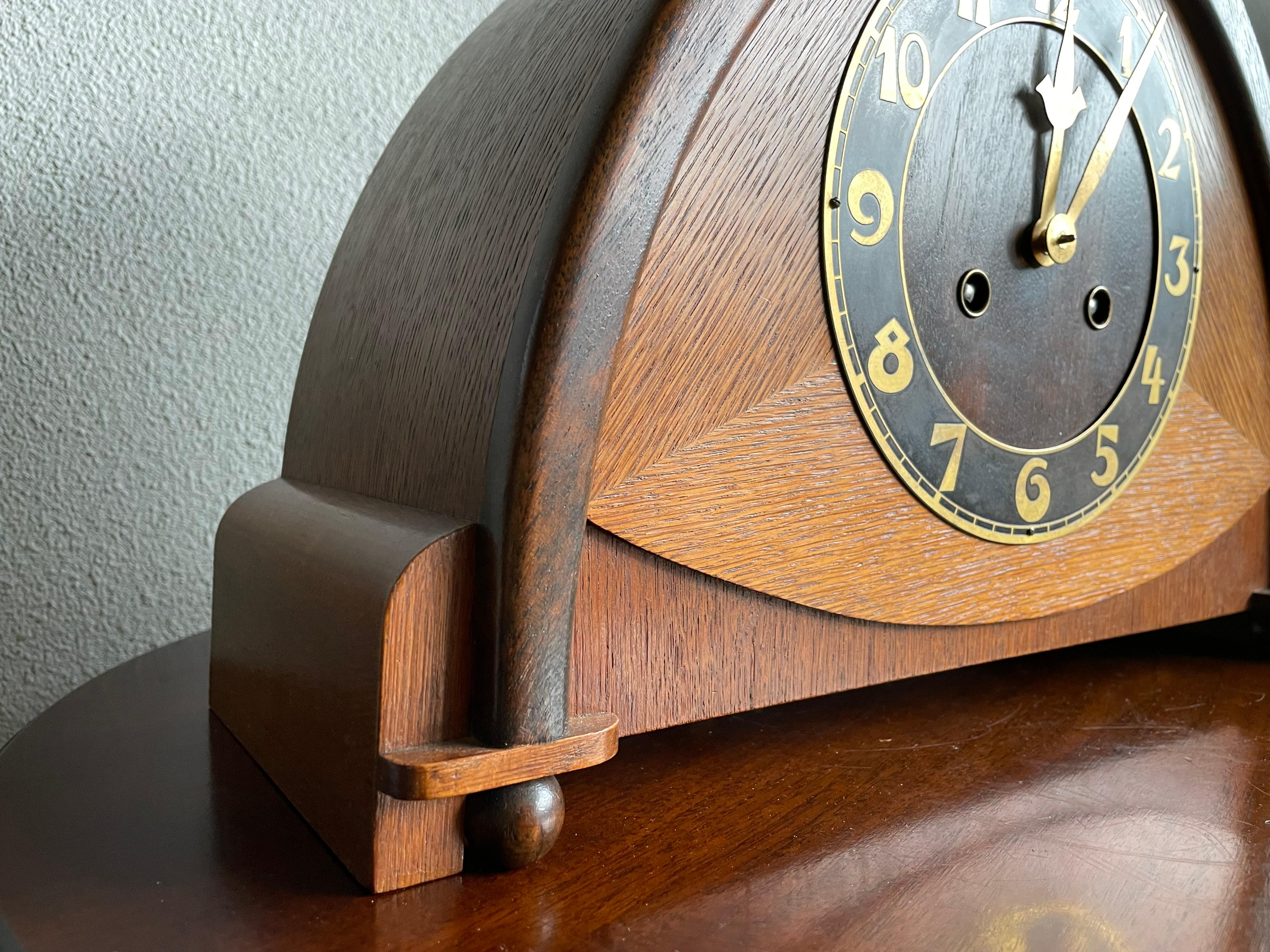 Mint Condition Dutch Arts and Crafts Mantle or Desk Clock with Stunning ...