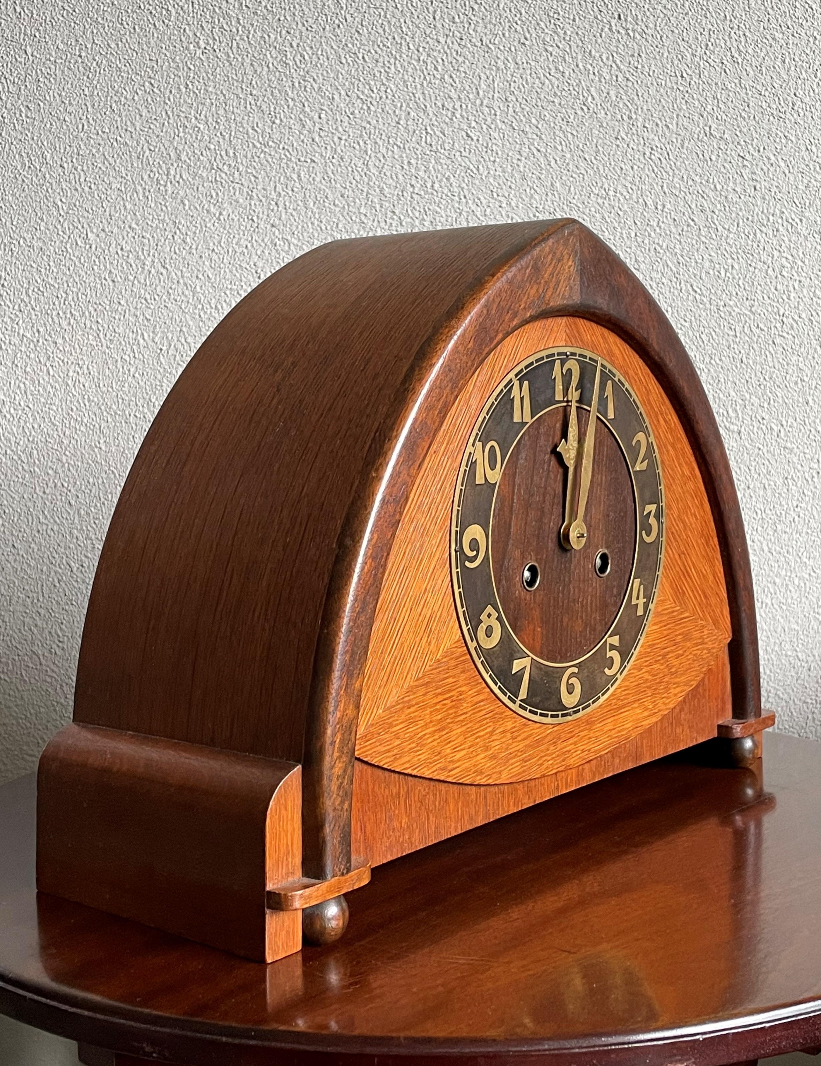 Mint Condition Dutch Arts and Crafts Mantle or Desk Clock with Stunning ...
