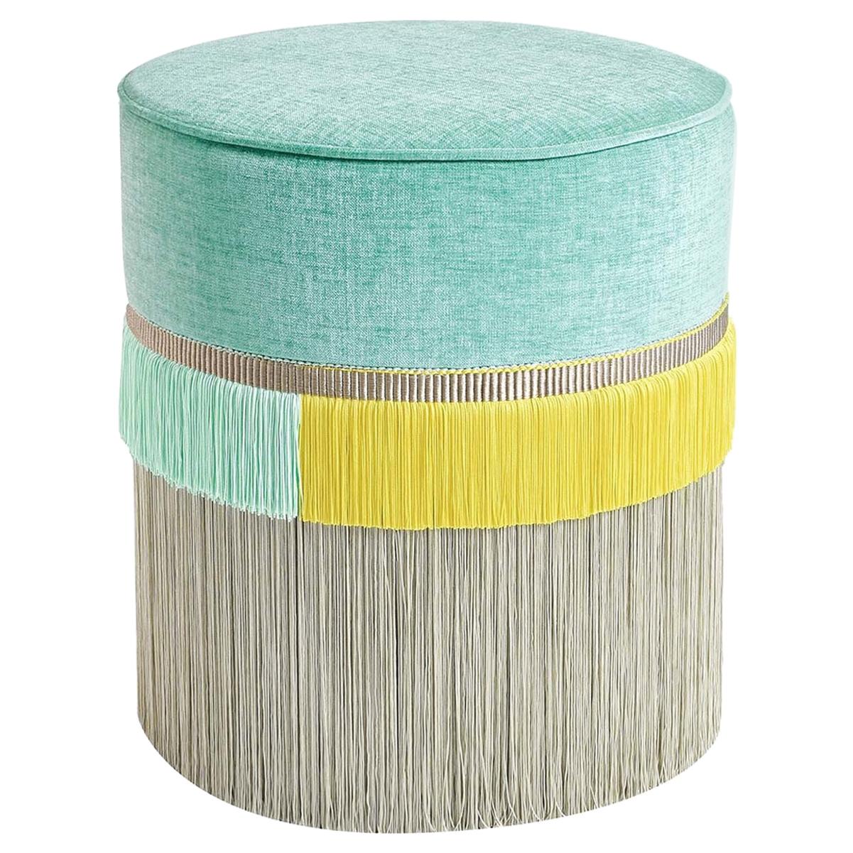 Purple Couture Geometric Line Pouf For Sale at 1stDibs