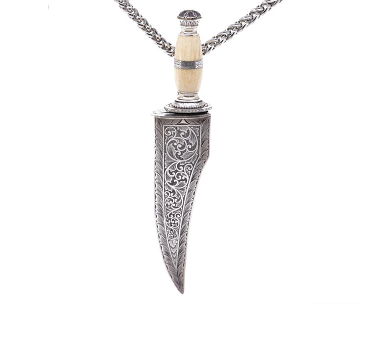 Mint, Miniature Bowie Knife with Sterling Silver Sheath by Jim ...