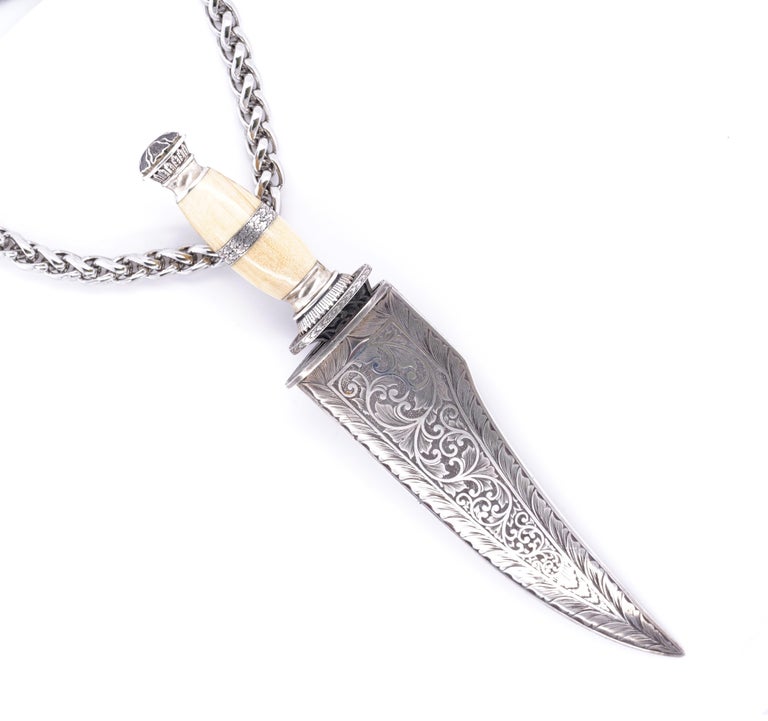 Mint, Miniature Bowie Knife with Sterling Silver Sheath by Jim ...