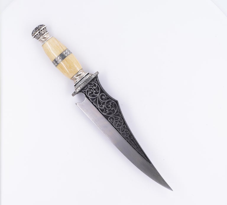 Mint, Miniature Bowie Knife with Sterling Silver Sheath by Jim ...