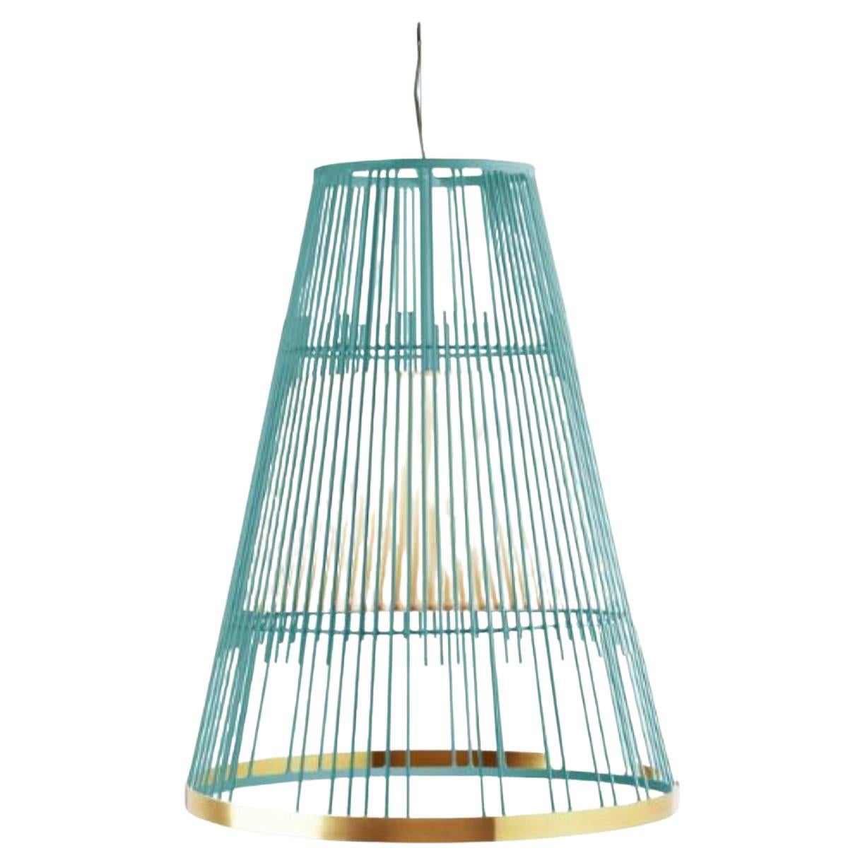 Black Up I Suspension Lamp with Brass Ring by Dooq For Sale at 1stDibs