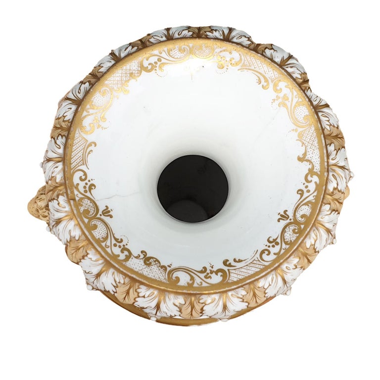 Minton 19th Century Rams Head Hand Painted Green Vase For Sale at 1stDibs