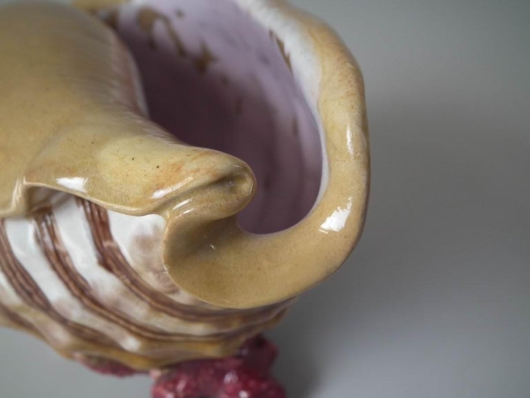 Minton Majolica Conch Shell Spoon Warmer at 1stDibs