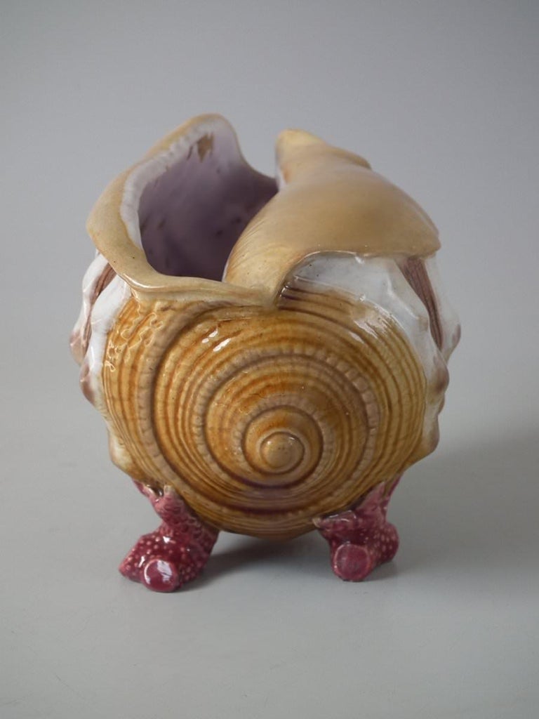 Minton Majolica Conch Shell Spoon Warmer at 1stDibs