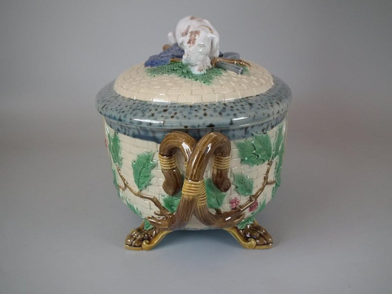 Minton Majolica Game Pie Dish with Gun Dog at 1stDibs