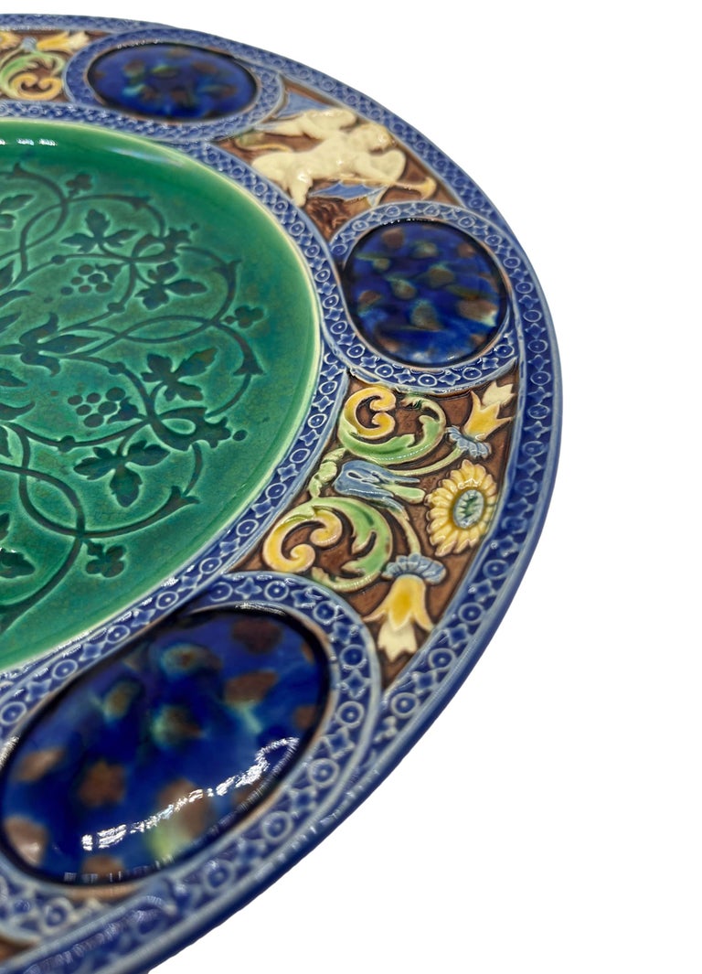 Minton Majolica Medieval Style Large Cabinet Plate, Dated 1867 For Sale ...