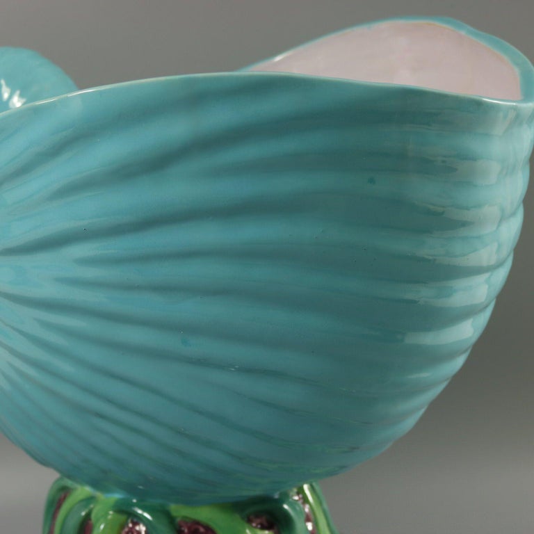 Minton Majolica Nautilus Shell Flower Pot For Sale at 1stDibs