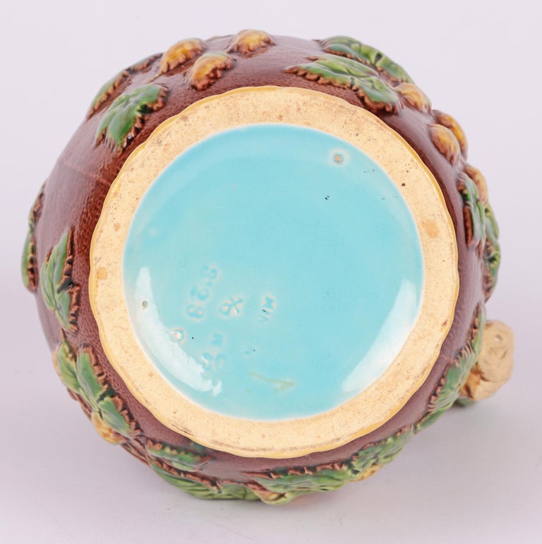 Minton Majolica Pottery Ale Jug Decorated with Hops at 1stDibs