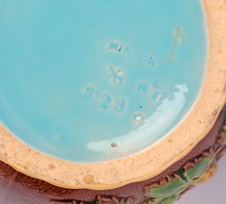 Minton Majolica Pottery Ale Jug Decorated with Hops at 1stDibs