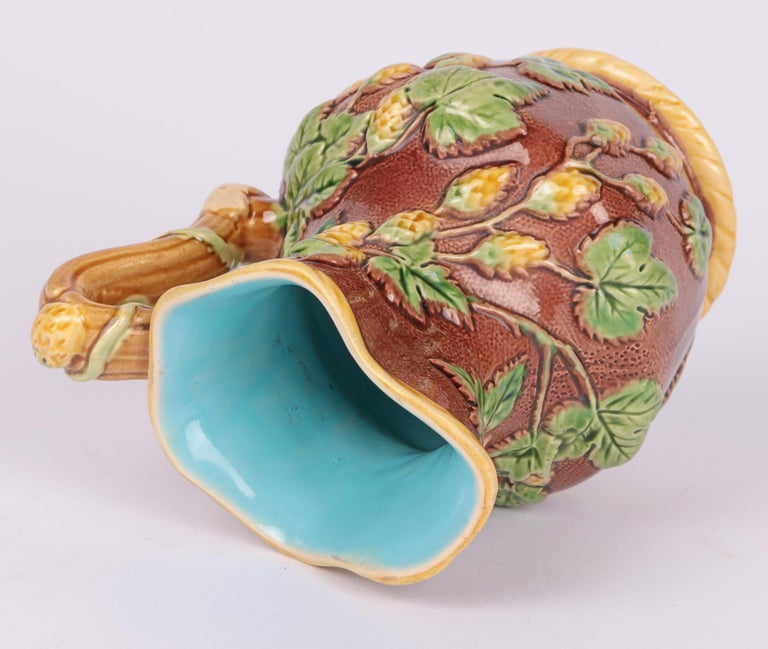 Minton Majolica Pottery Ale Jug Decorated with Hops at 1stDibs