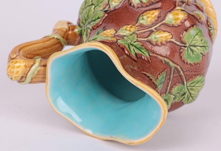 Minton Majolica Pottery Ale Jug Decorated with Hops at 1stDibs
