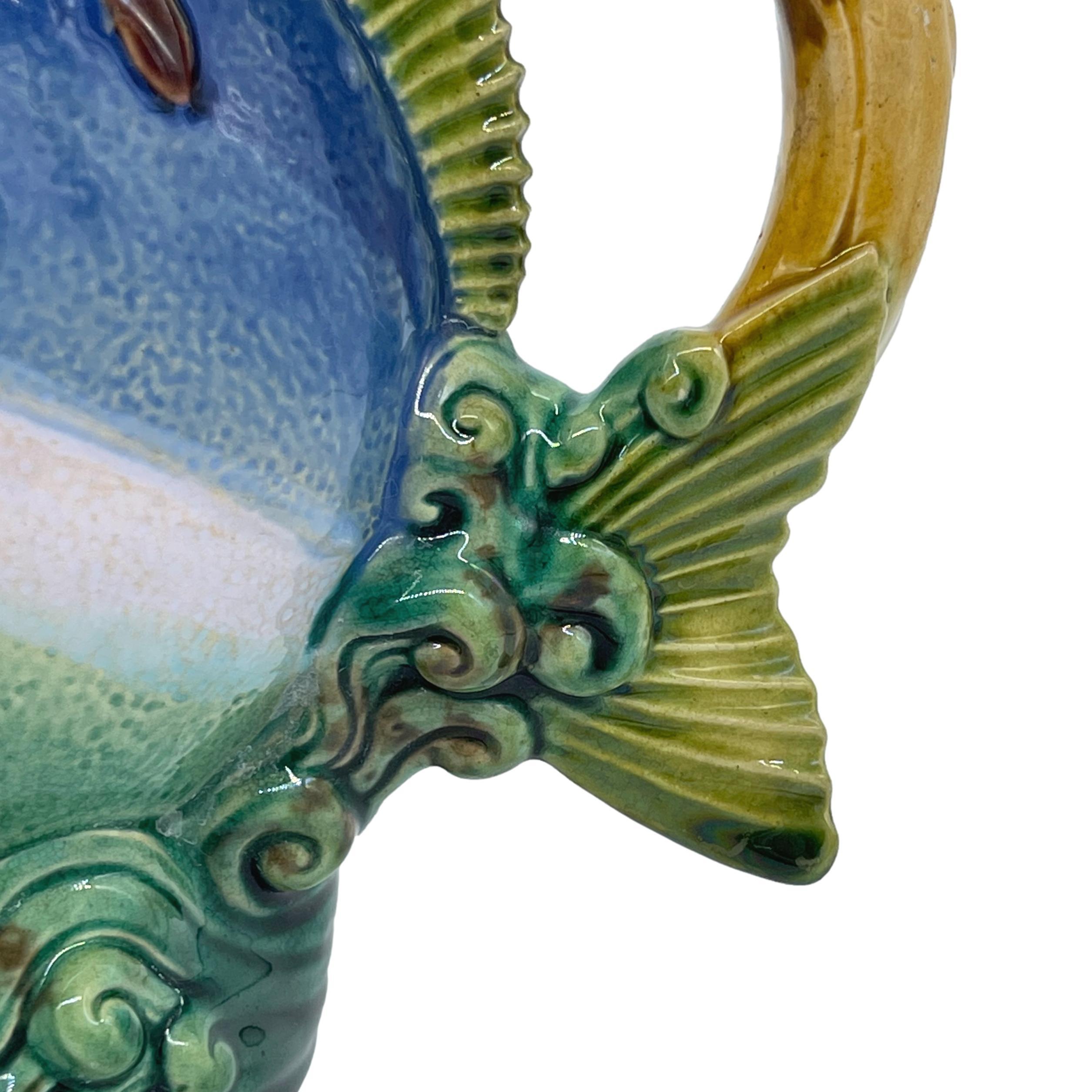 Minton Majolica Spiky Fish Teapot, English, Dated 1878 at 1stDibs