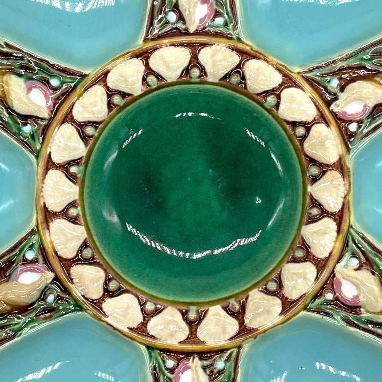 Minton Majolica Turquoise-Ground Oyster Plate, Shells and Seaweed ...