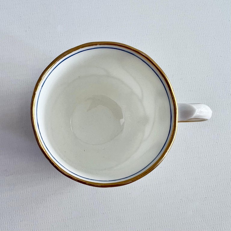 Minton Orphaned Coffee Cup, Spiral Fluted with Blue and Gilt, Victorian ...