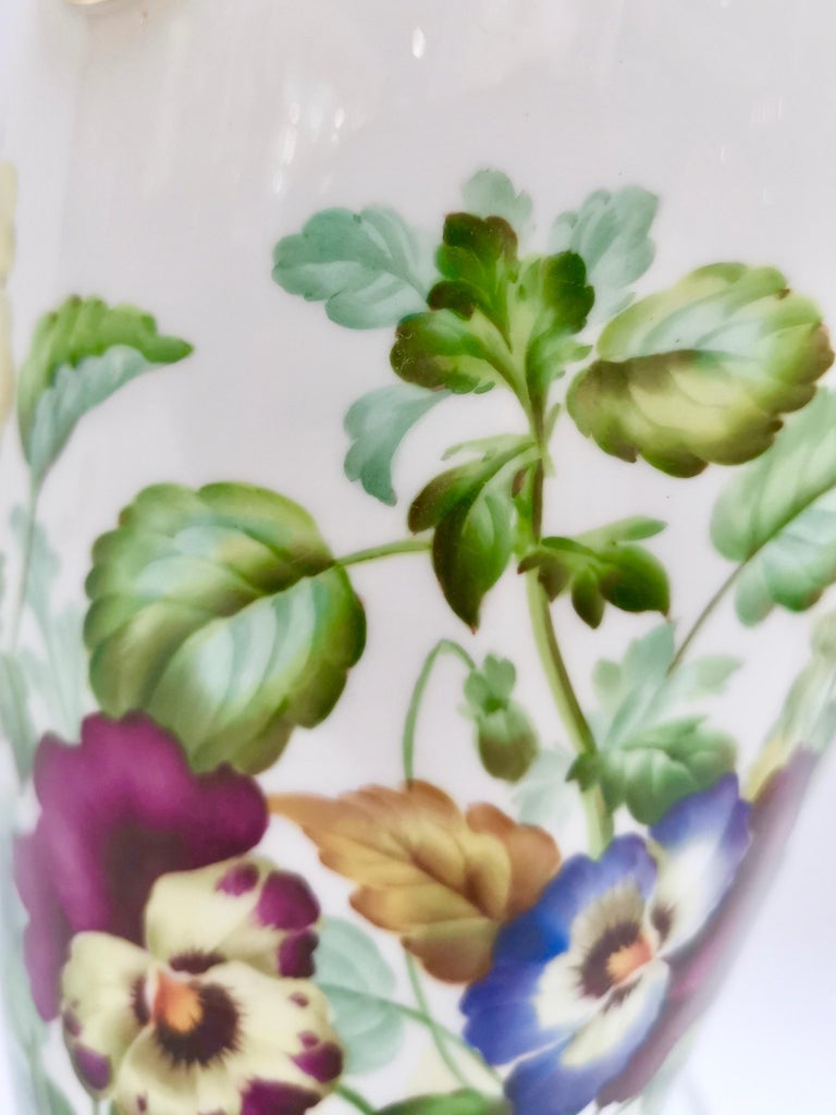 Minton Pair of Porcelain Vases, Pansies Painted by Jesse Smith ...