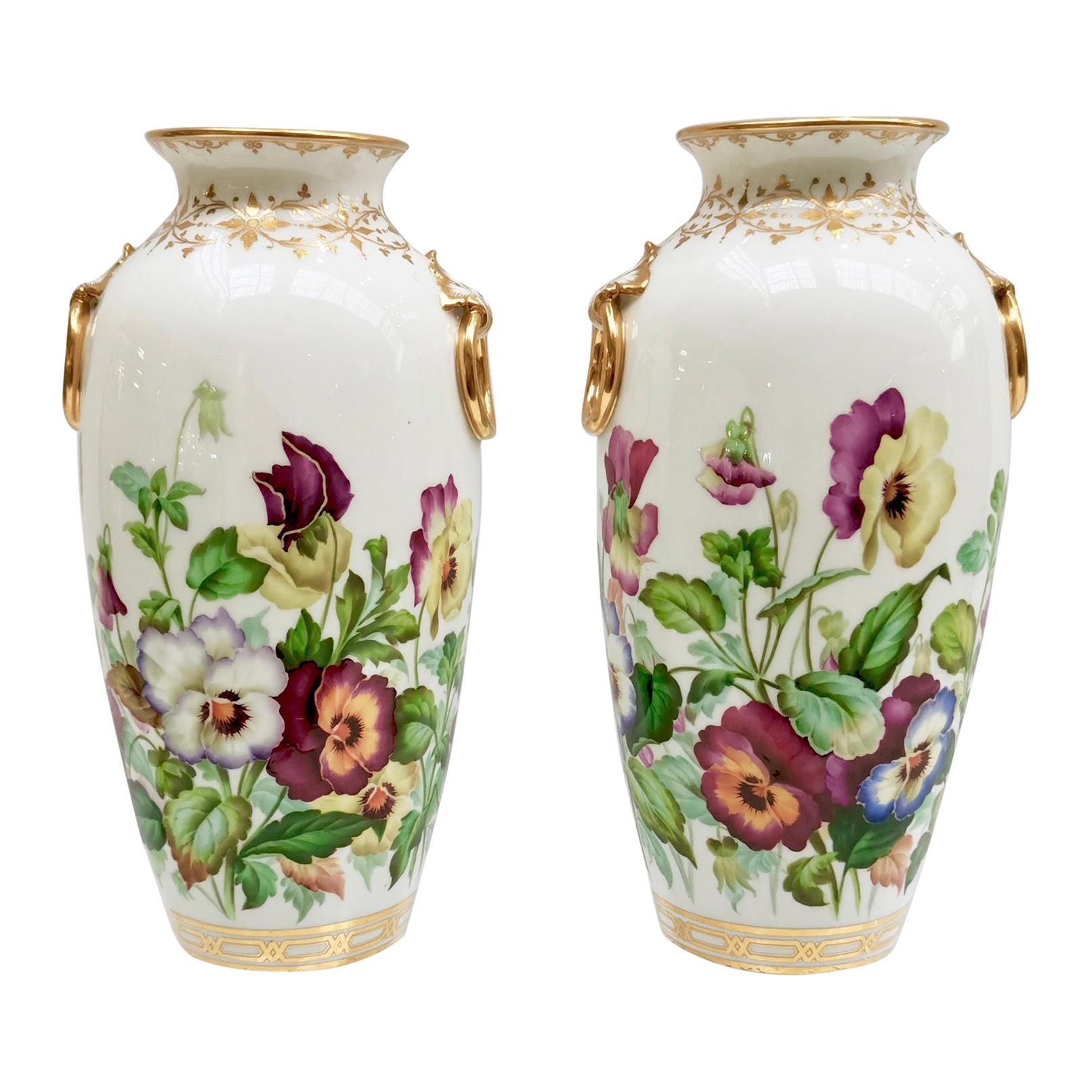 Pair of Small Green Minton Vases at 1stdibs