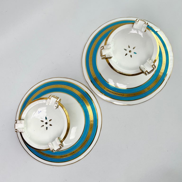 Minton Porcelain Dessert Service, Turquoise, Equestrian Horses ...