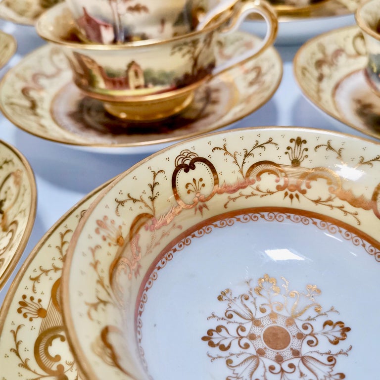 Minton Porcelain Tea Service, Yellow with Landscapes, Provenance ...