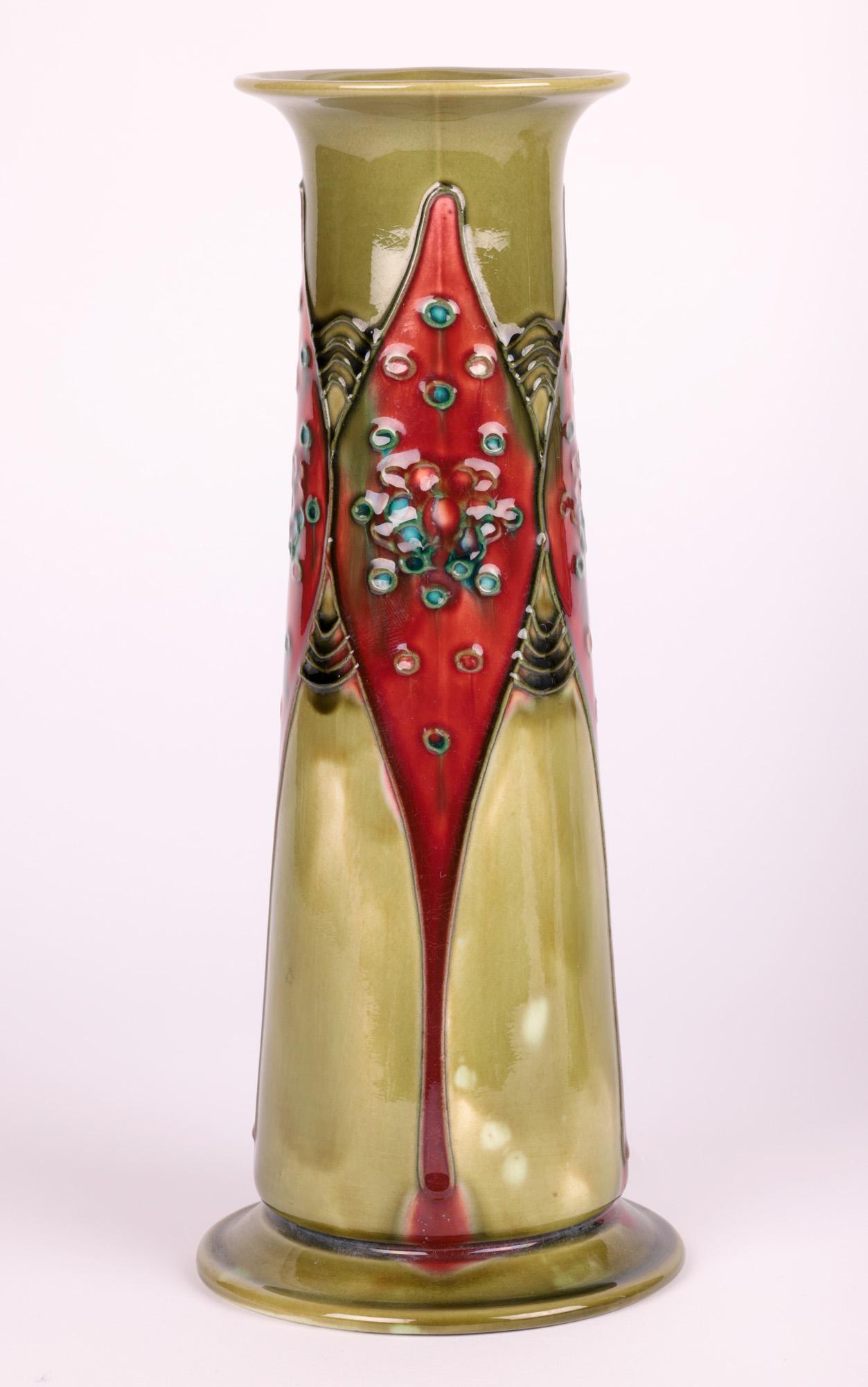 Minton Secessionist Art Nouveau Pair Tube lined Vases at 1stDibs ...