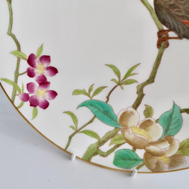 Minton Set of Six Plates, White with Essex Birds, Aesthetic Movement ...