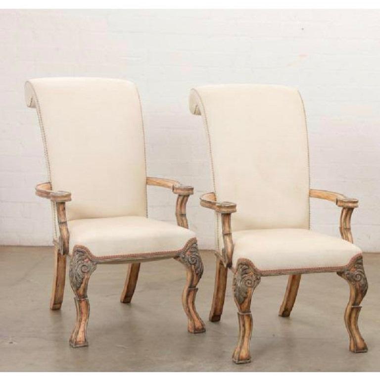 Minton-Spidell 18th C Style Carved Italian Perugia Arm Chairs For Sale ...