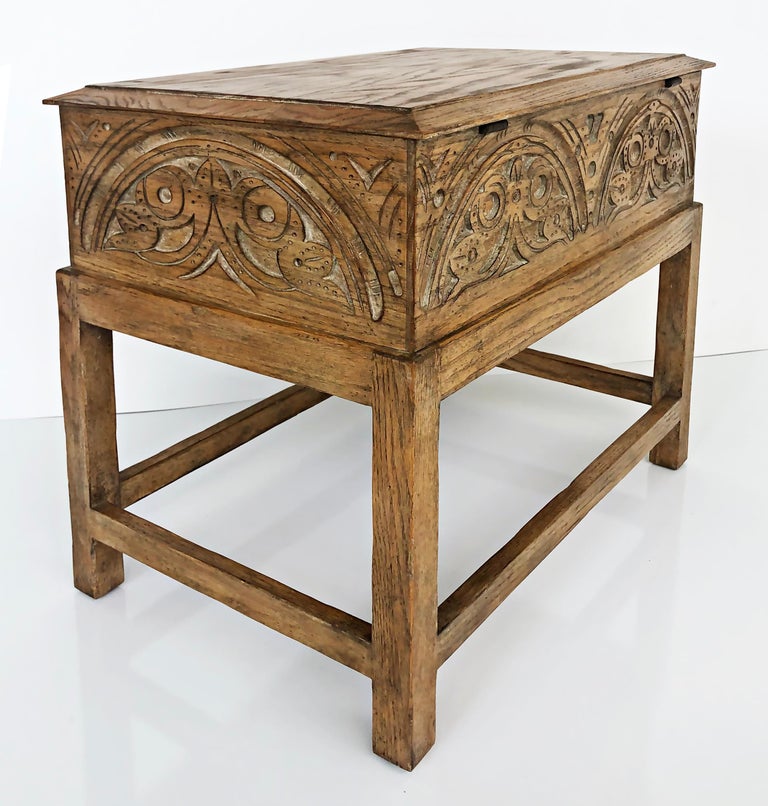 Minton Spidell Los Angeles Carved Trunk on Stand For Sale at 1stDibs