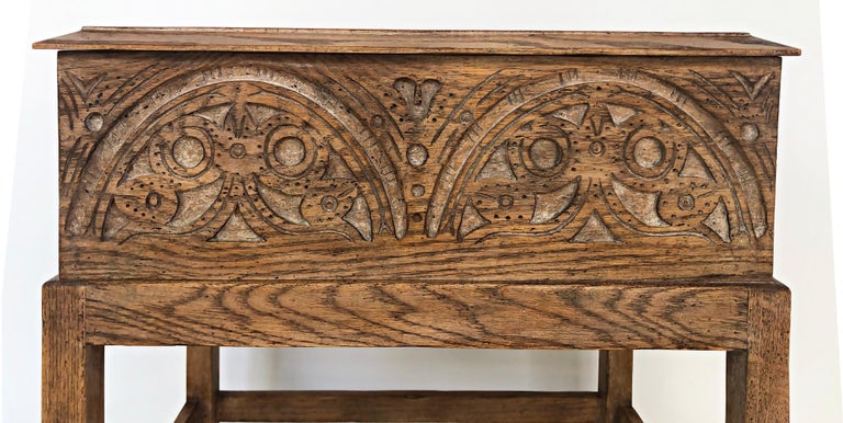 Minton Spidell Los Angeles Carved Trunk on Stand For Sale at 1stDibs
