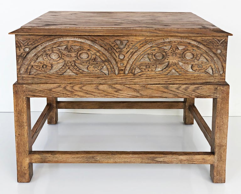 Minton Spidell Los Angeles Carved Trunk on Stand For Sale at 1stDibs