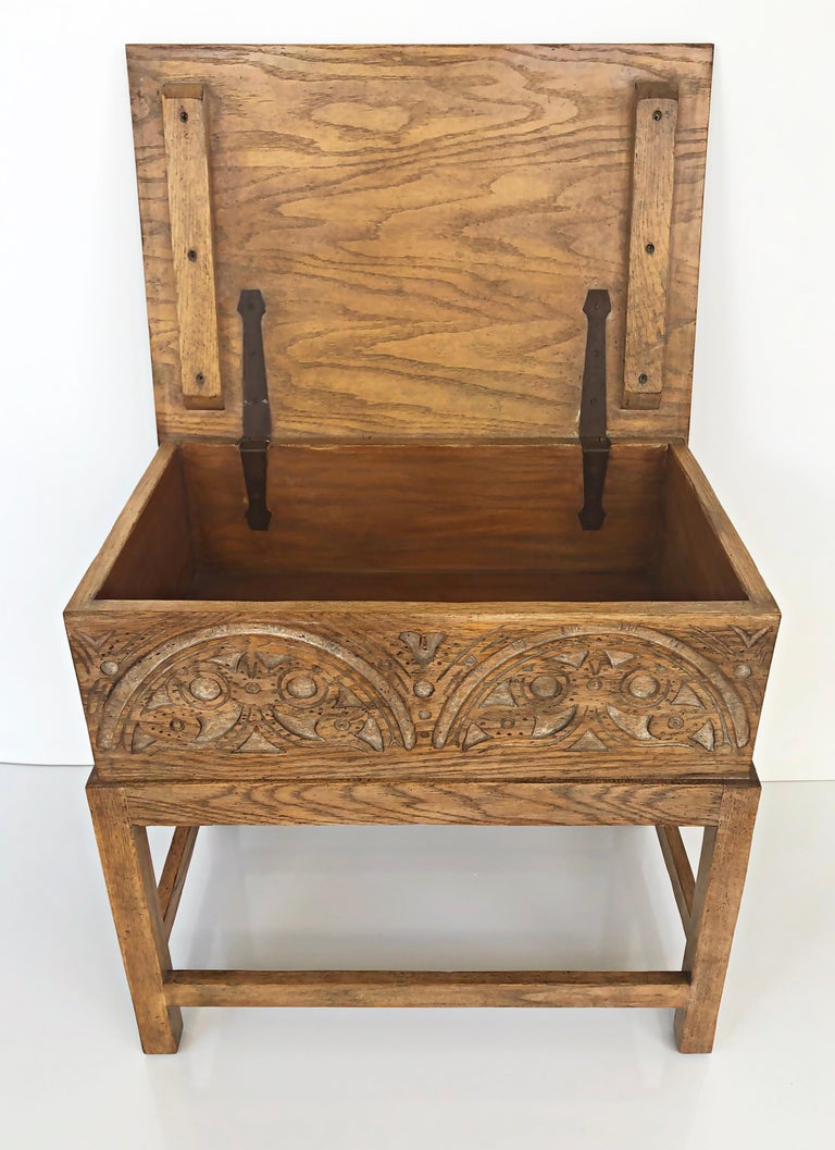 Minton Spidell Los Angeles Carved Trunk on Stand For Sale at 1stDibs