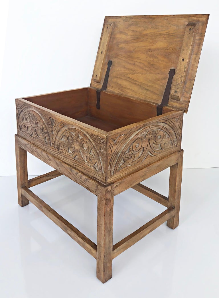 Minton Spidell Los Angeles Carved Trunk on Stand For Sale at 1stDibs