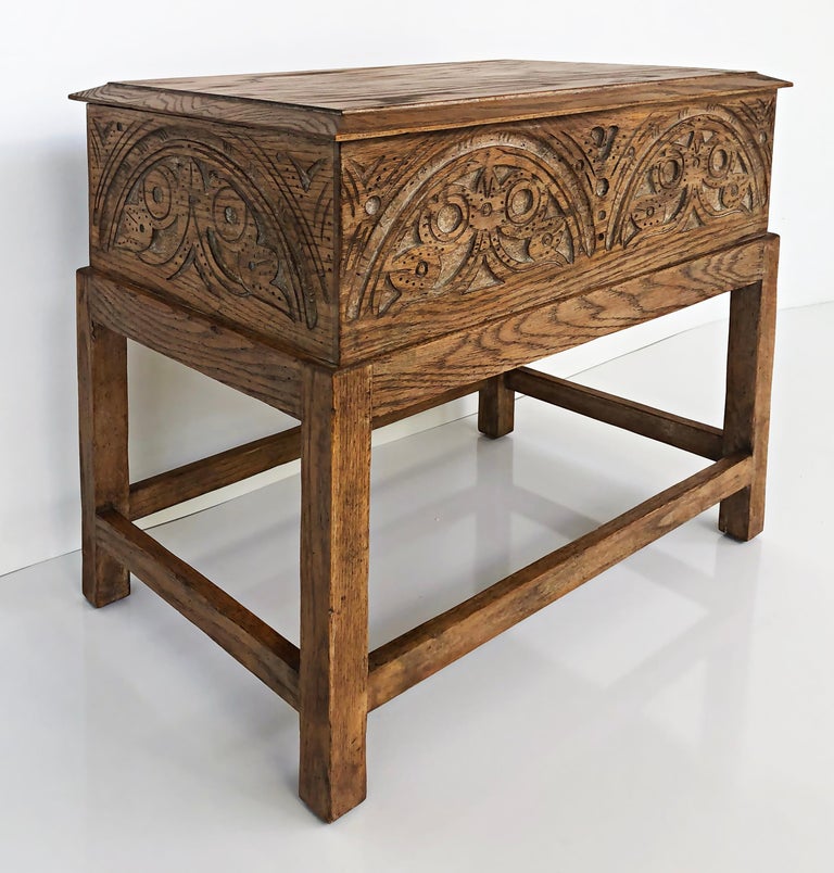 Minton Spidell Los Angeles Carved Trunk on Stand For Sale at 1stDibs