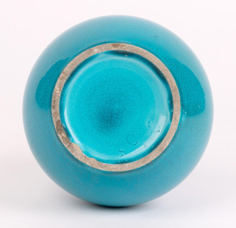 Minton Turquoise Majolica Glazed Art Pottery Bottle Shaped Vase For ...