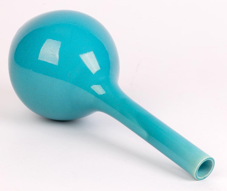 Minton Turquoise Majolica Glazed Art Pottery Bottle Shaped Vase For ...