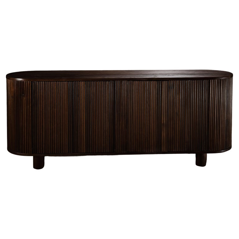 Minutia Oval Walnut Finish Sideboard For Sale at 1stDibs