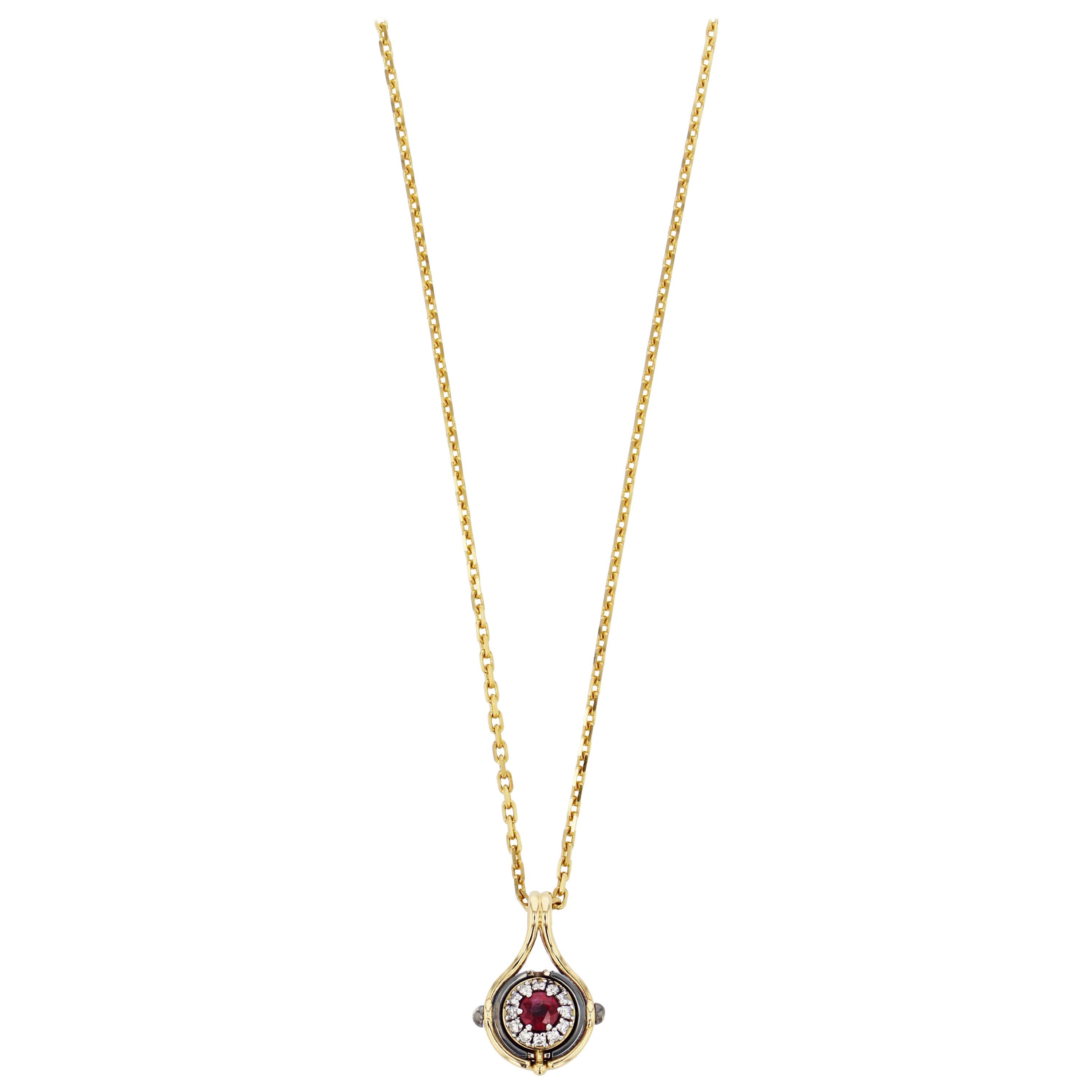 Diamonds 5 Spheres Pendant Necklace in 18k yellow gold by Elie Top For ...
