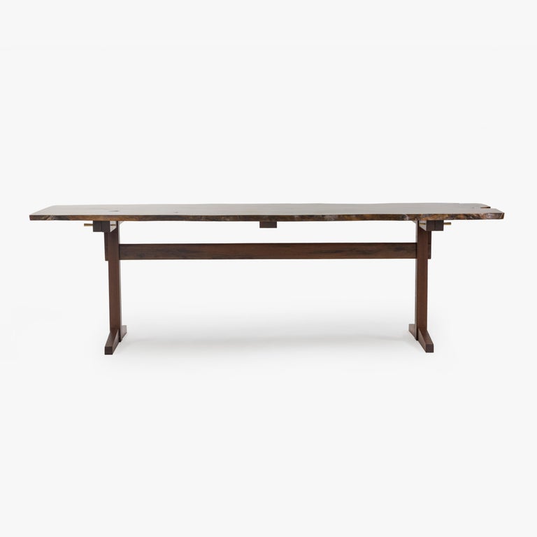 Mira Nakashima 96 x 46 inch Trestle Dining Table in Myrtle Burl with ...