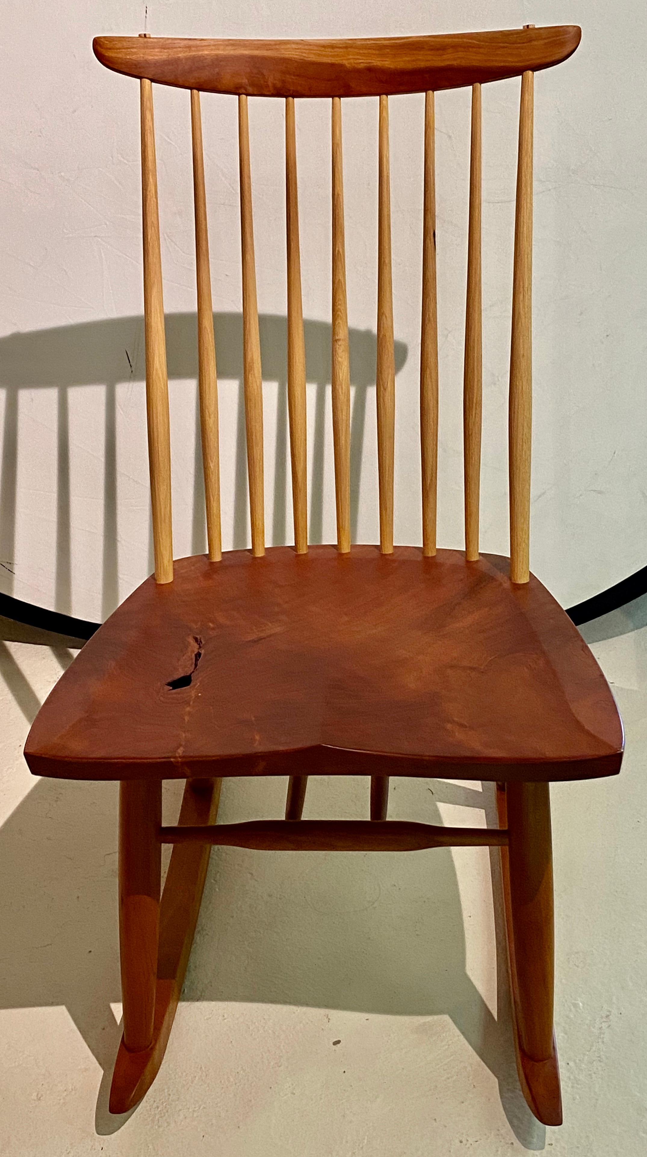 Mira Nakashima Figured Rocker Chair circa 2009 Signed and Dated at ...